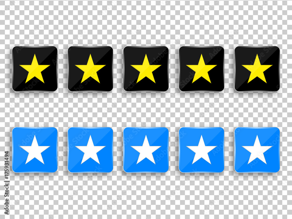 Star Rating Scale Rating On Black And Blue Buttons With Stars Vector star-rating-scale-rating-on-black-and-blue-buttons-with-stars-vector