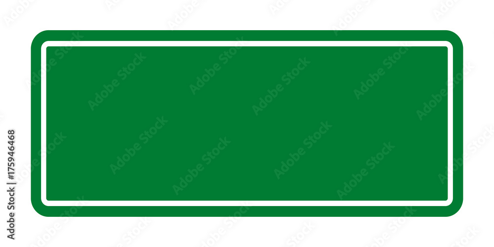 Poster Blank green color square transportation sign on white background ...