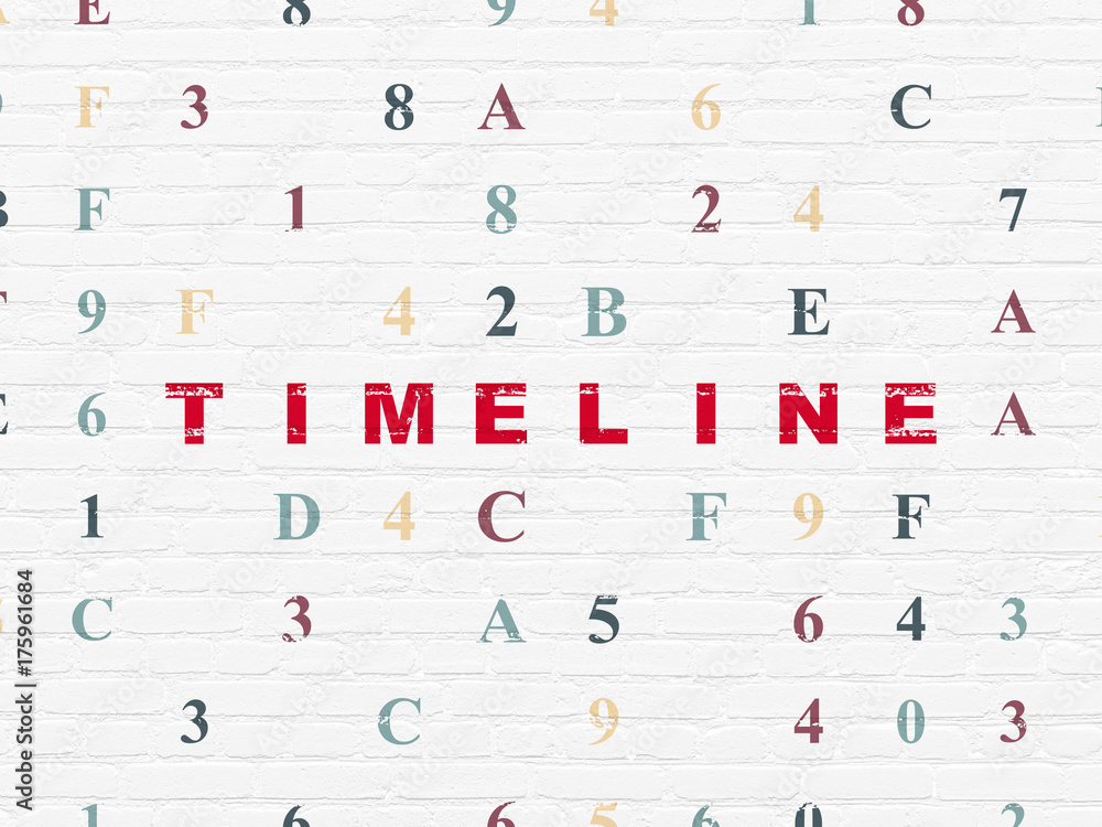 Timeline concept: Timeline on wall background Stock Illustration ...