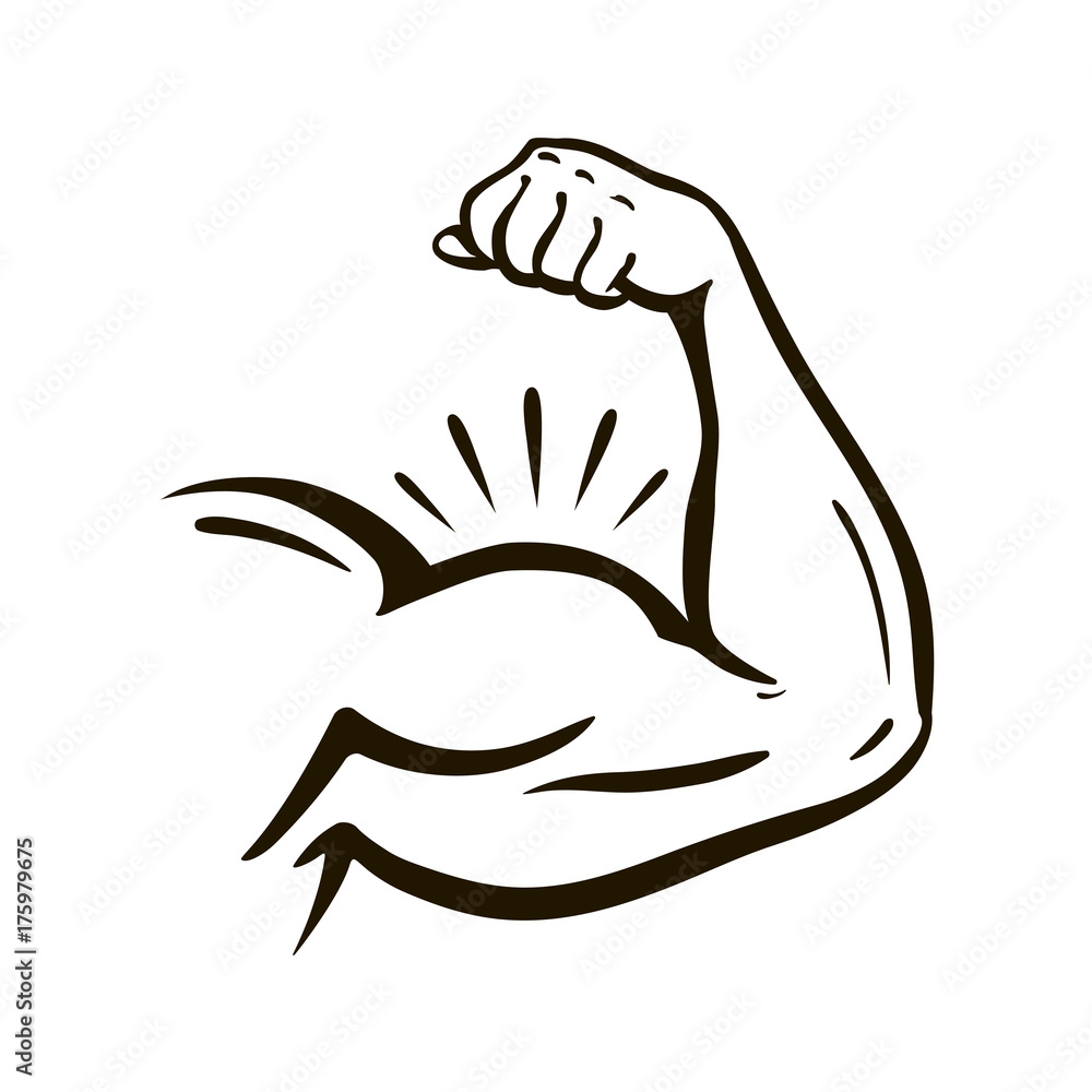 Power hand, muscular arm, bicep. Gym, wrestling, powerlifting ...