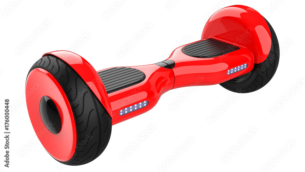 Red Hover Board, Close Up of Dual Wheel Self Balancing Electric ...