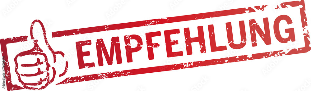 roter Stempel Empfehlung mit Daumen Stock Vector | Adobe Stock