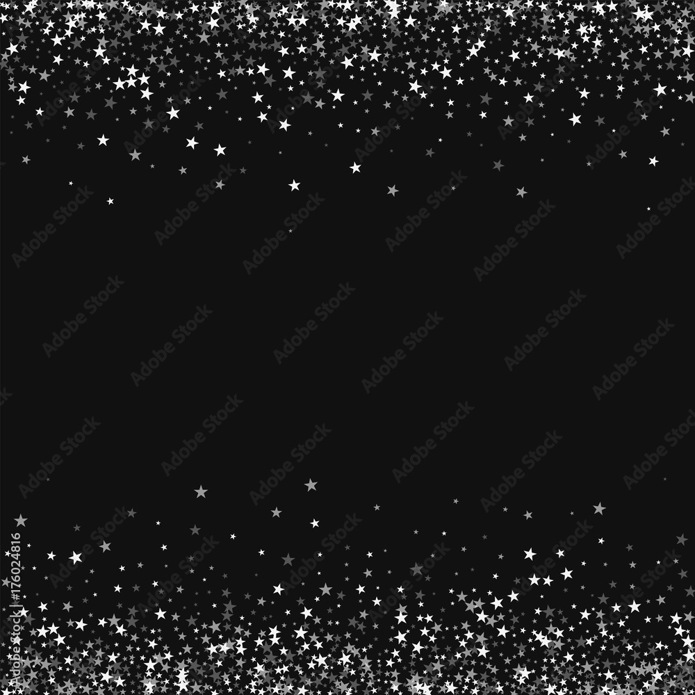 Amazing falling stars. Borders with amazing falling stars on black ...