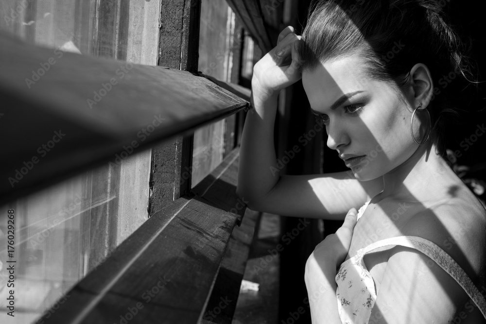 Portrait Black And White Window