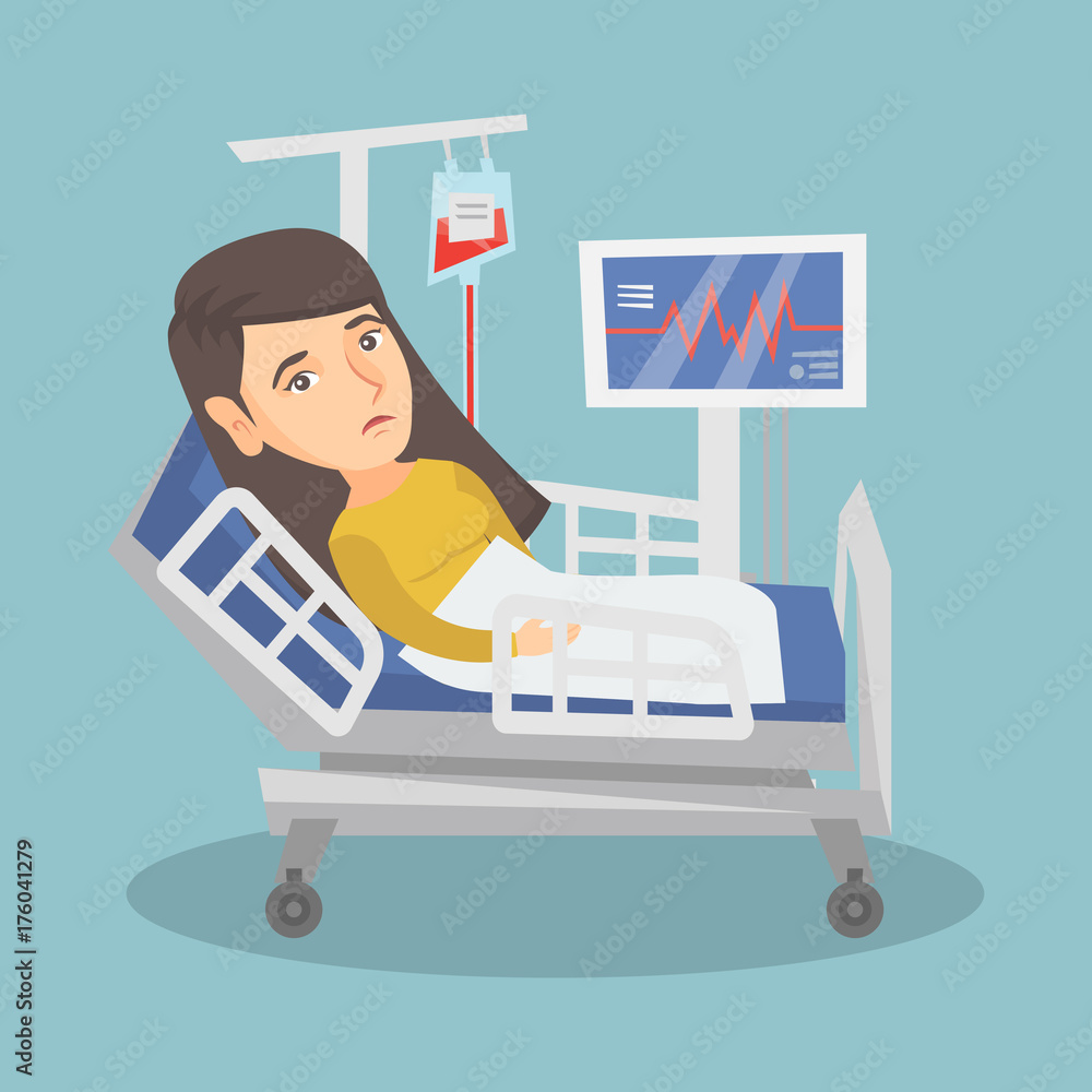 Girl In Hospital Bed Cartoon