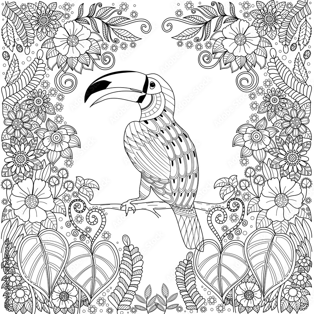 Jungle Flowers Coloring Pages