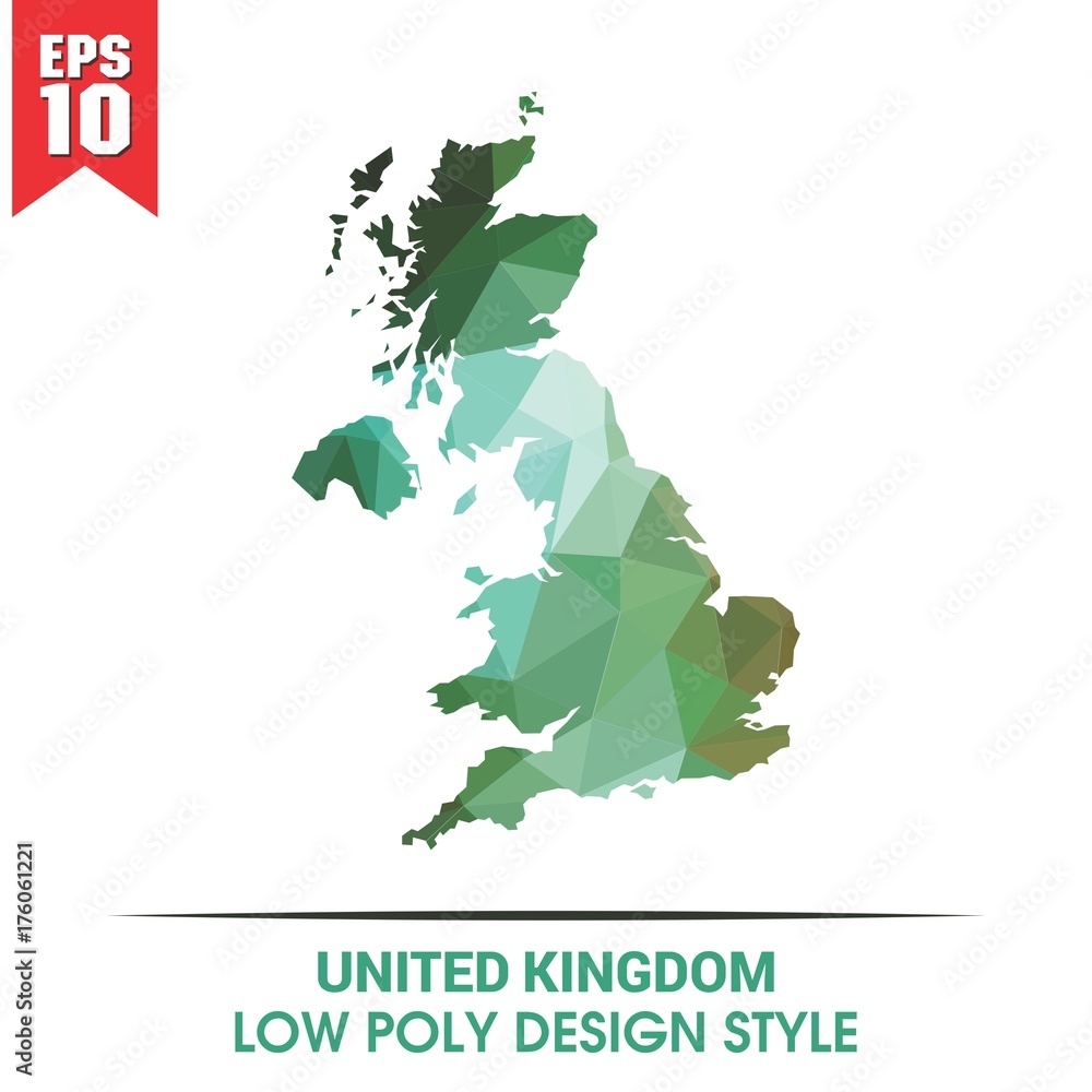 united kingdom map on low poly color palette Stock Vector | Adobe Stock