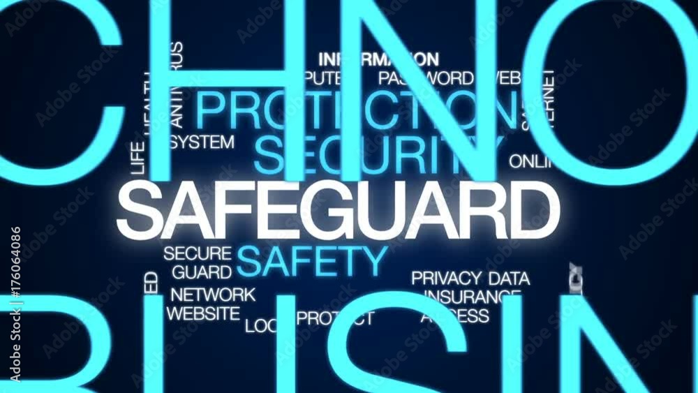 Safeguard animated word cloud, text design animation. vídeo de Stock ...