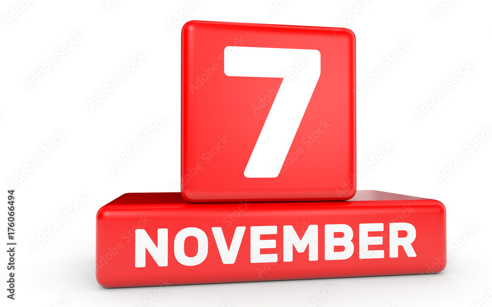 November 7. Calendar on white background. Stock Illustration | Adobe Stock