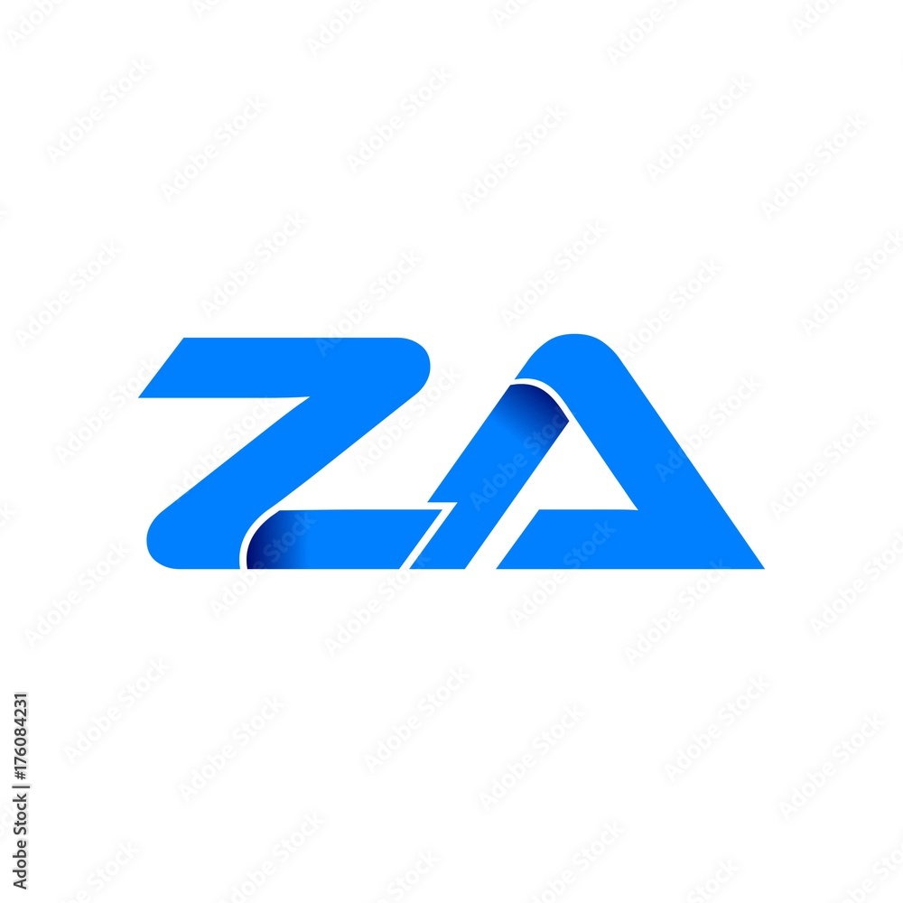 za logo initial logo vector modern blue fold style Stock Vector | Adobe ...