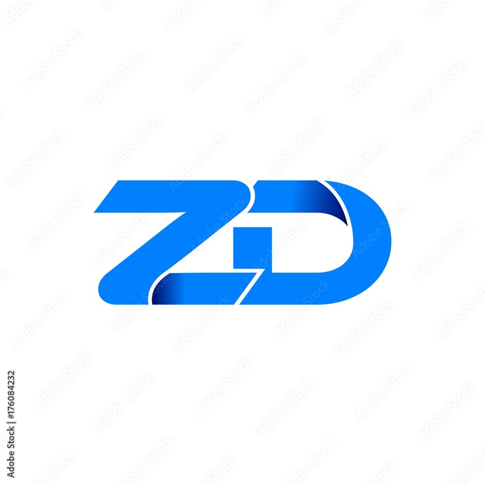 zd logo initial logo vector modern blue fold style Stock Vector | Adobe ...