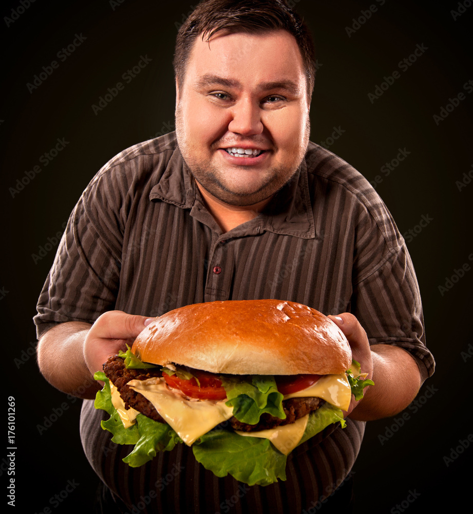 Man Eating Fast Food Hamberger Fat Person Made Great Huge Hamburger man-eating-fast-food-hamberger-fat-person-made-great-huge-hamburger