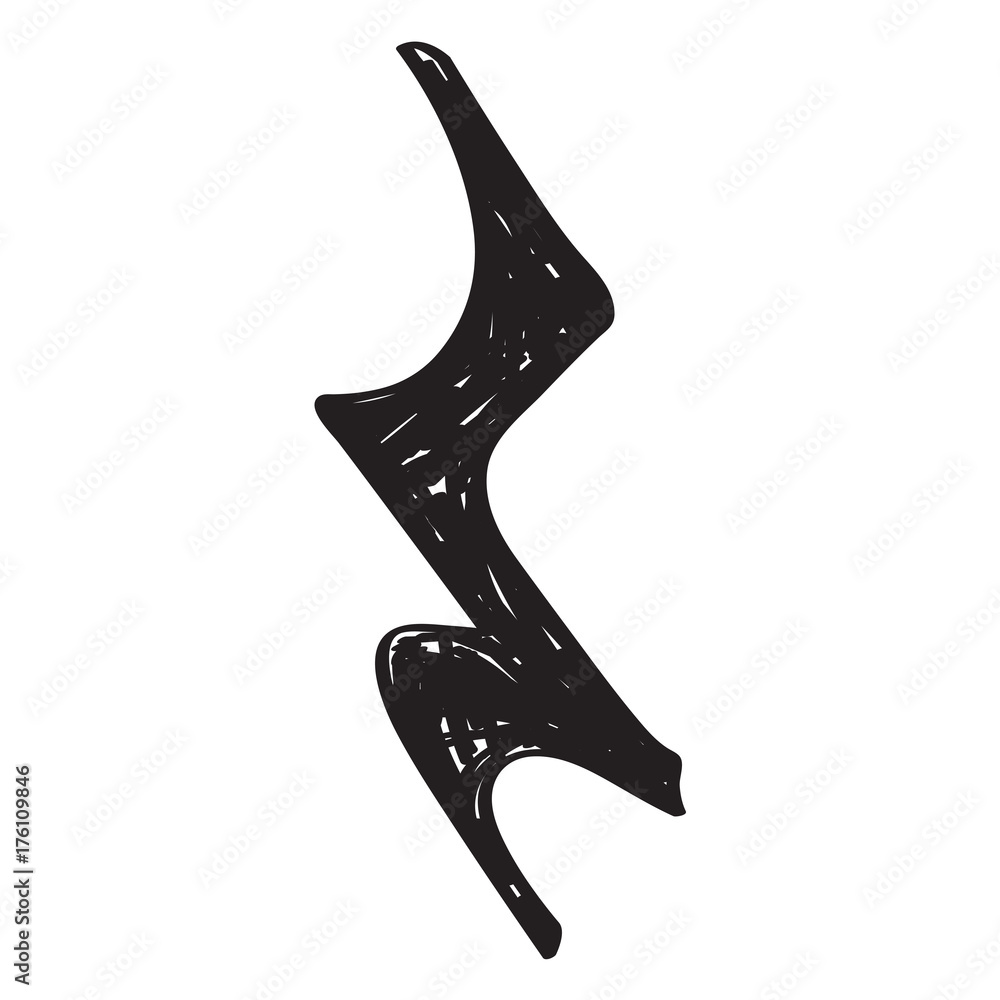 Isolated sketch of a musical note, Quarter note rest, Vector ...