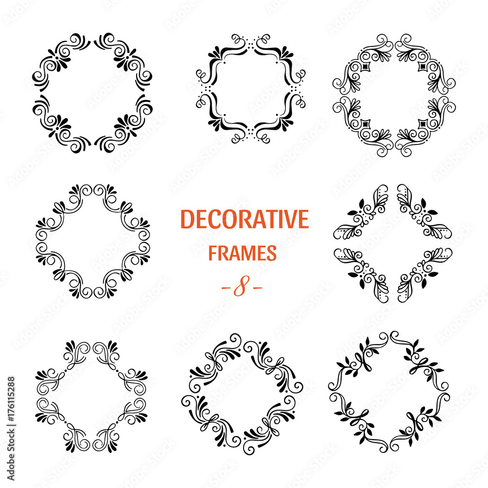 Decorative floral frames Stock Vector | Adobe Stock