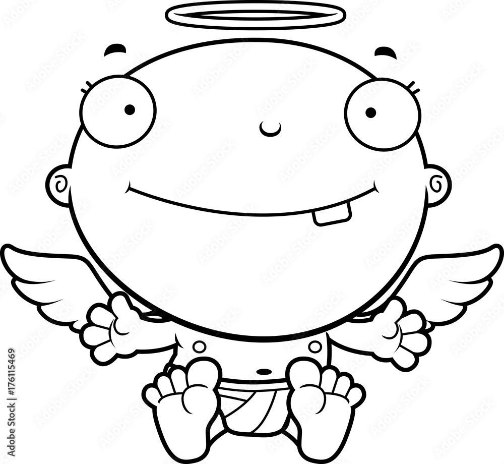 Cartoon Baby Angel Smiling Stock Vector | Adobe Stock