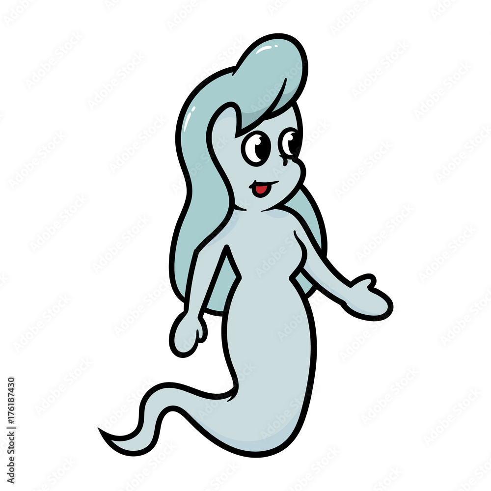 Cartoon Female Ghost Stock Vector | Adobe Stock