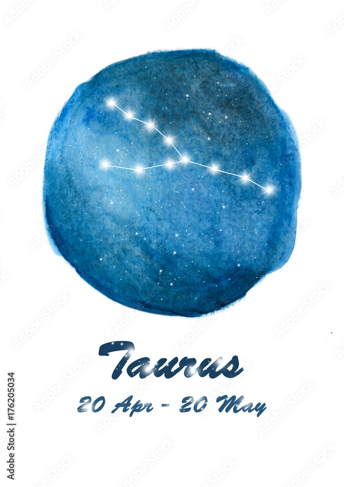 Taurus constellation icon of zodiac sign Taurus in cosmic stars space ...