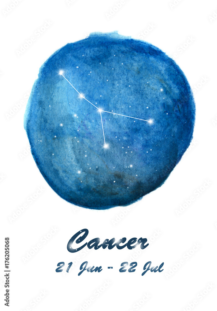 Cancer constellation icon of zodiac sign Cancer in cosmic stars space ...