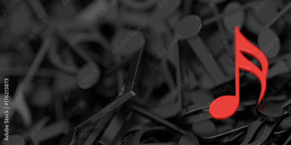 Infinite musical notes, art and music 3d rendering conceptual ...