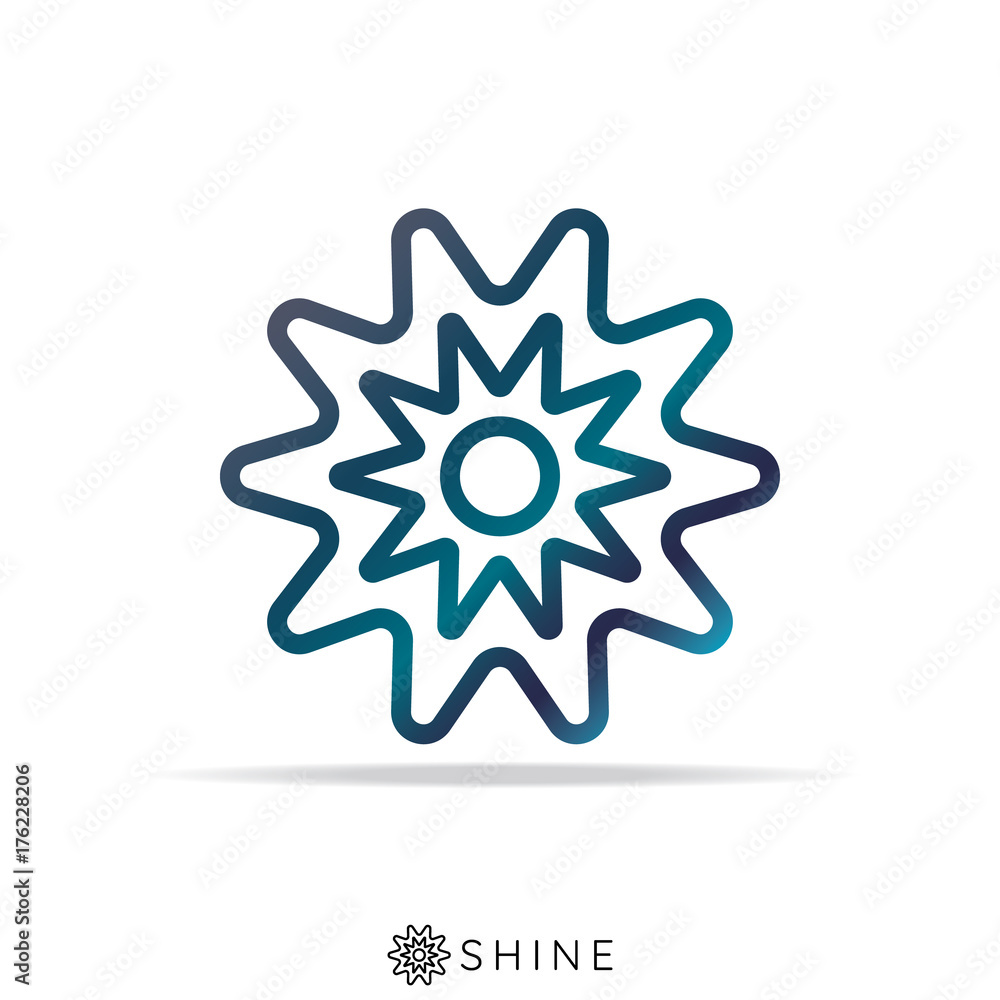 Abstract sun star logo icon. shine star logo concept. vector ...