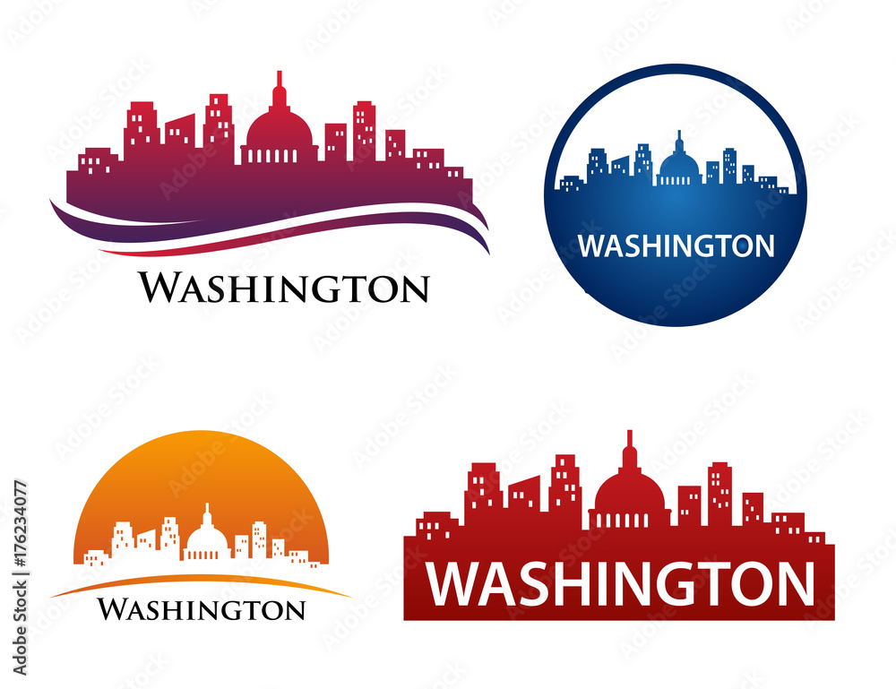 Washington City Skyline Logo Template Stock Photo | Adobe Stock