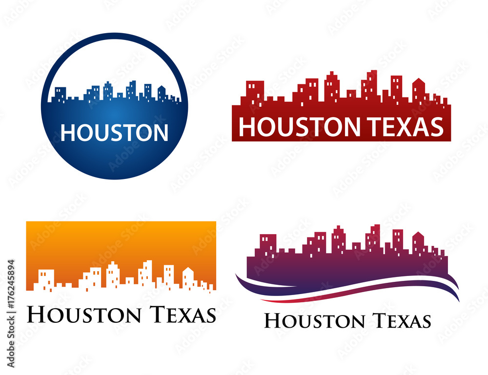 Houston City Skyline Logo Template Stock Illustration | Adobe Stock