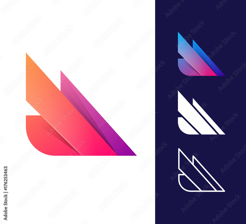Vector abstract wing logo icon. Material design style Stock Vector ...