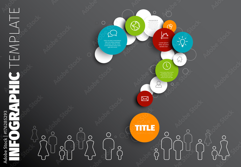 Question Mark Circles Infographic Layout Stock Template | Adobe Stock