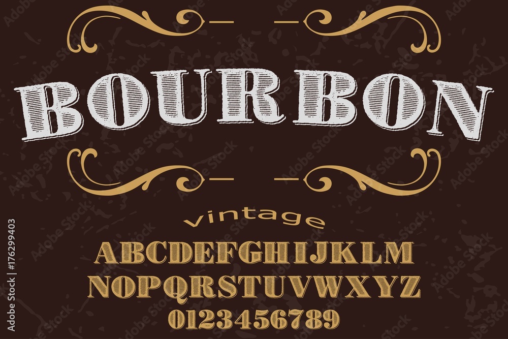 vintage font typeface vector Stock Vector | Adobe Stock