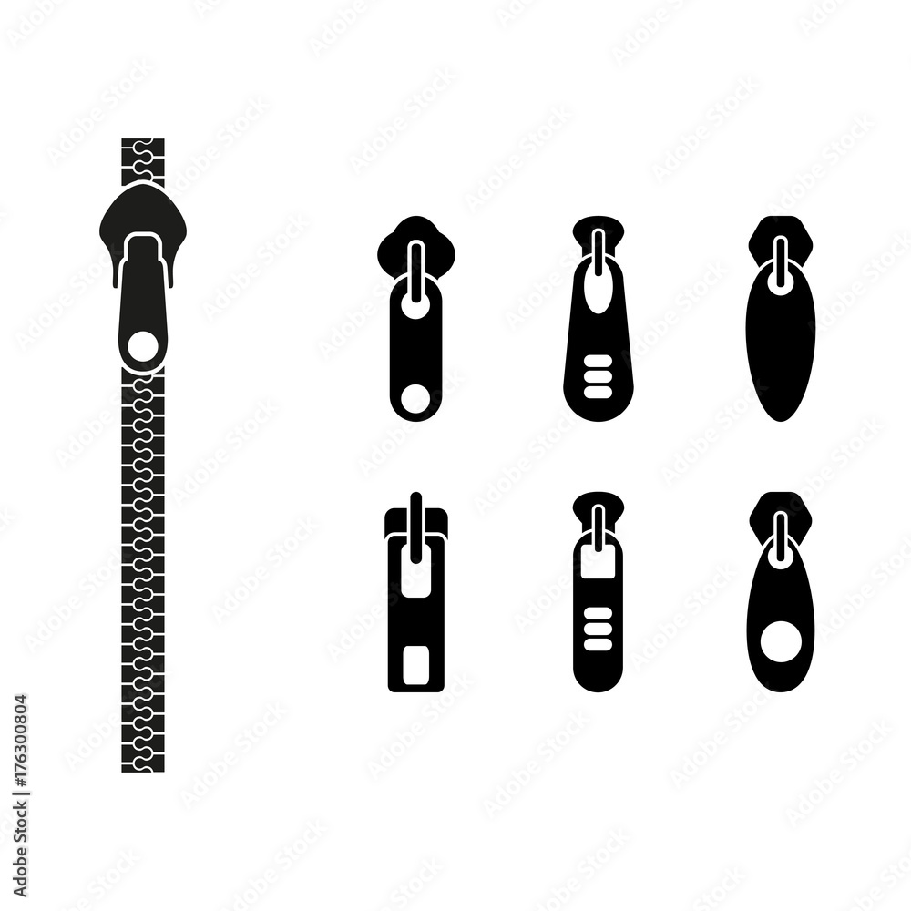 Vector Icon Open Zipper Fastener Set Of Zipper Metal Zip Stock Vector Icon Open Zipper Fastener Set Of Zipper Metal Zip Stock