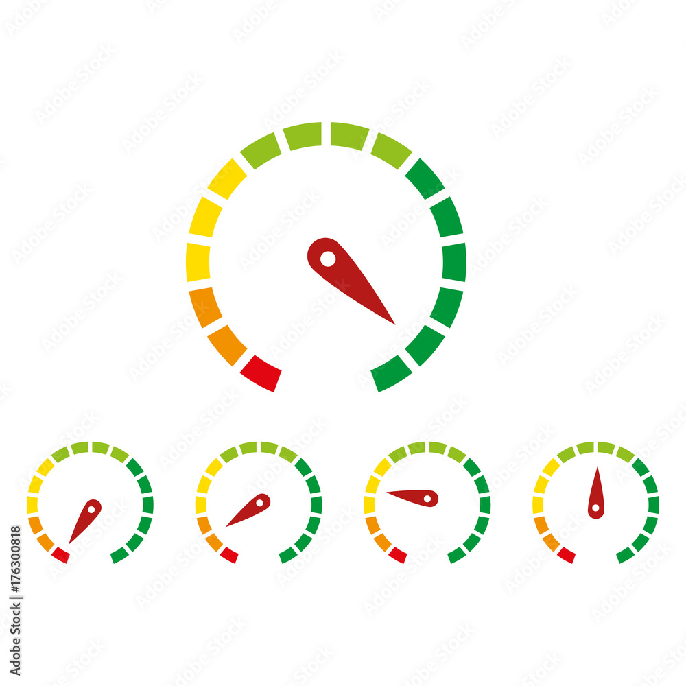 meter signs infographic gauge element from red to green and green to ...