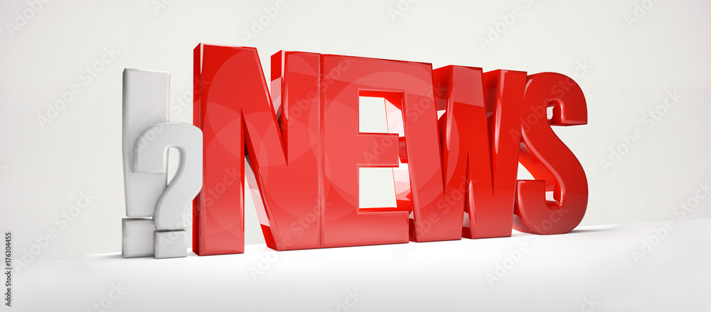 News exclamation mark question mark 3d rendering Stock Illustration ...