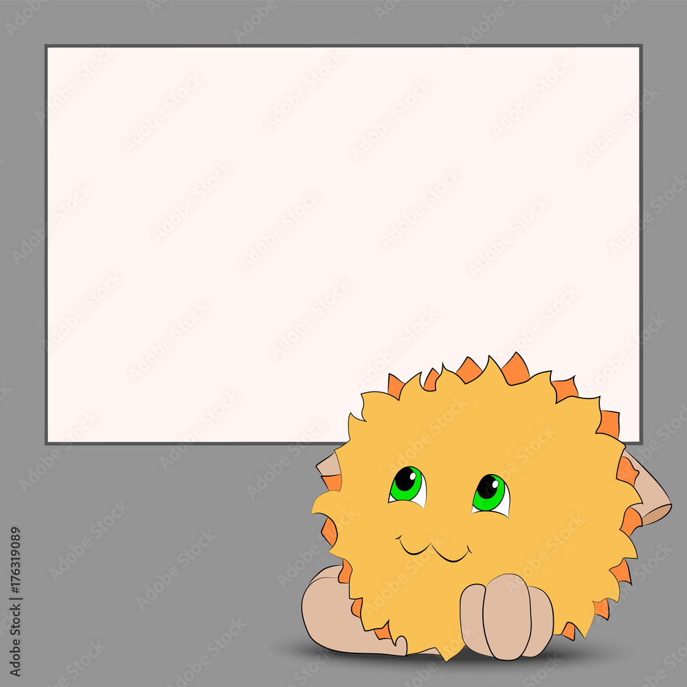 cute cartoon monster poster gray background Stock Illustration | Adobe ...