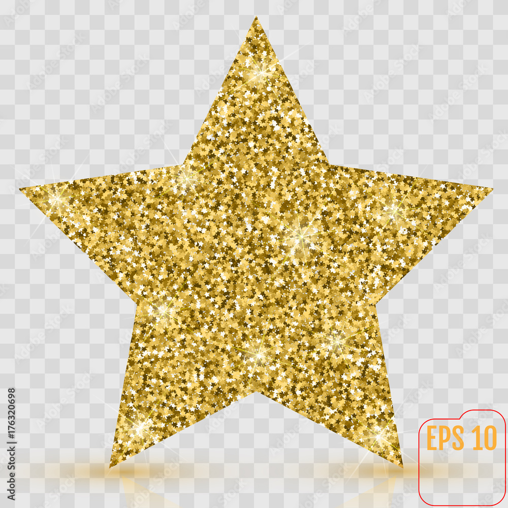 Gold star vector banner. Gold glitter. Template , card, vip, exclusive ...