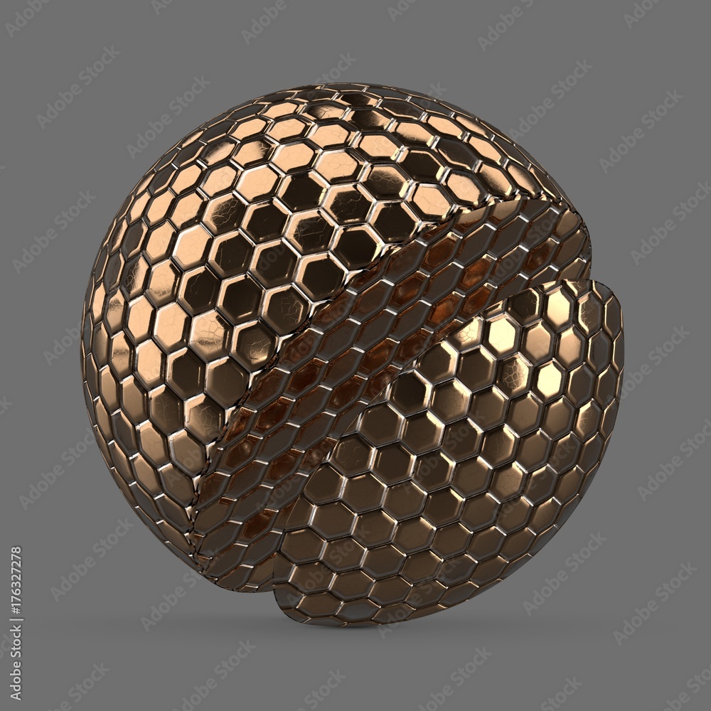 Small bronze hexagon tiles Stock 3D asset | Adobe Stock
