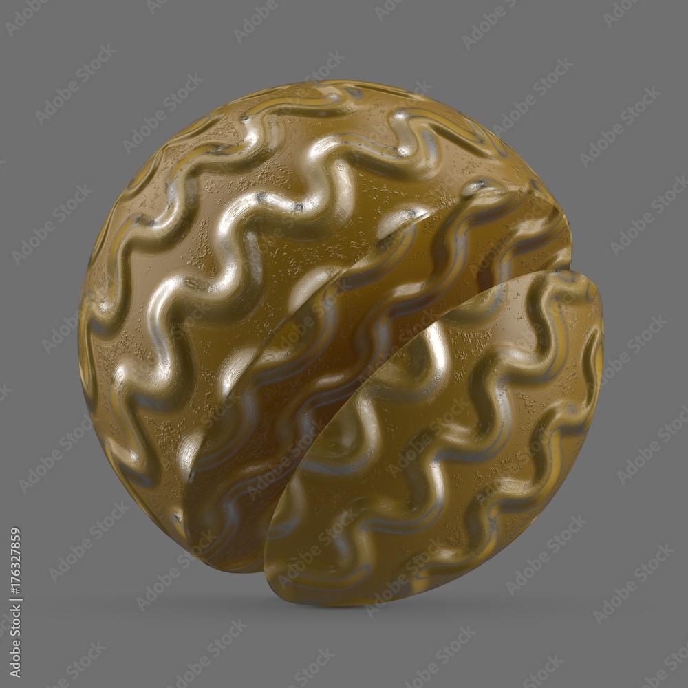 Gold wavy rubber Stock 3D asset | Adobe Stock