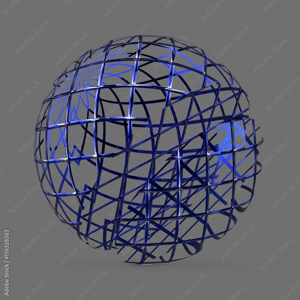 Blue metal wire mesh Stock 3D asset | Adobe Stock