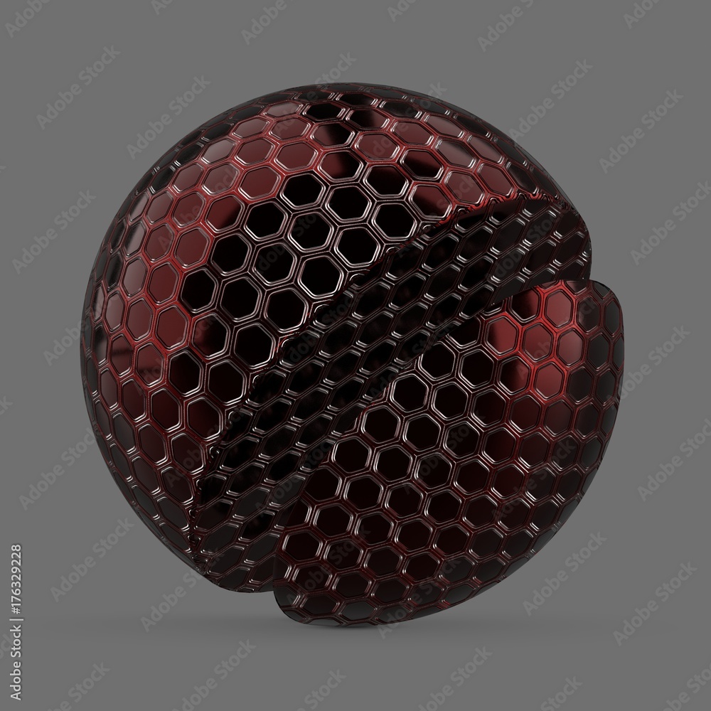 Red and black hexagon tiles Stock 3D asset | Adobe Stock