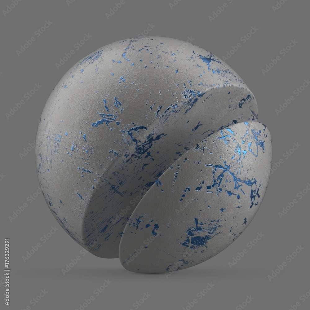 Scratched blue and white paint Stock 3D asset | Adobe Stock