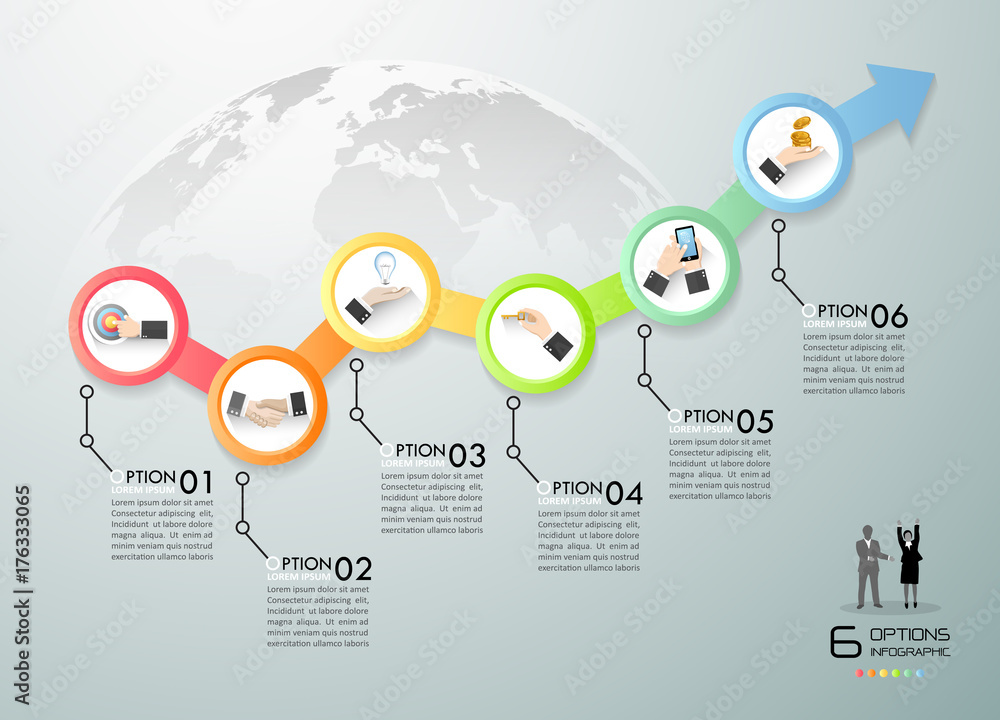 Business concept infographic template, can be used for workflow layout ...