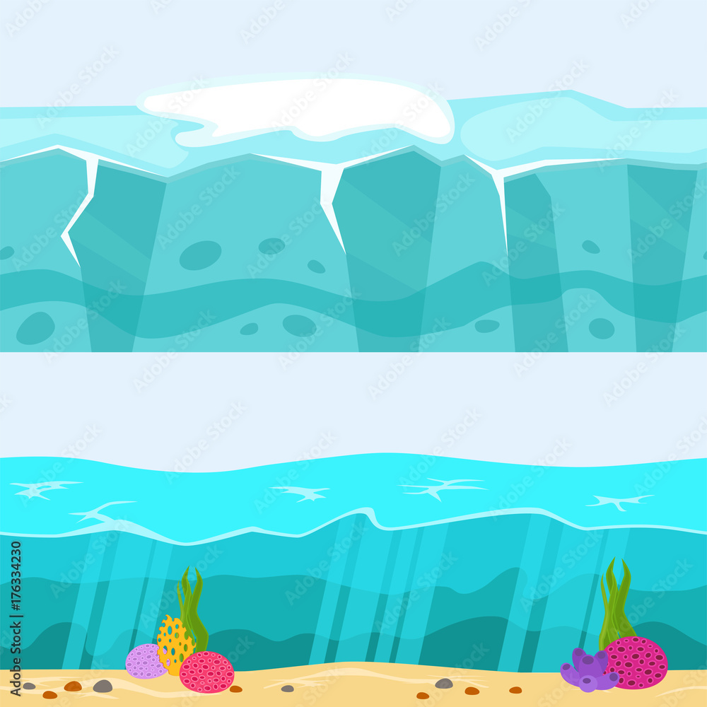Cross section of sea water ecology natural geologist underwater ...