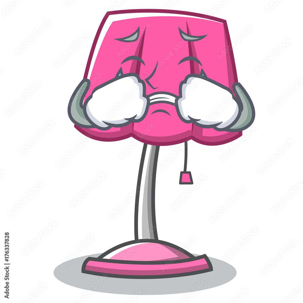 Crying furniture lamp character cartoon vector illustration Stock ...