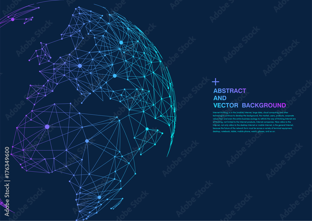 point and line composed world map,representing the global,Global ...