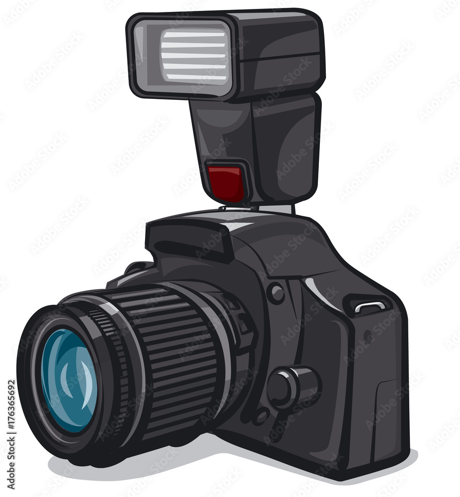 camera with flash Stock Vector | Adobe Stock