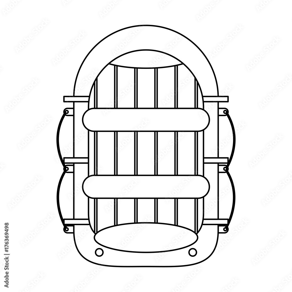 raft row boat icon image vector illustration design black line Stock 벡터 ...
