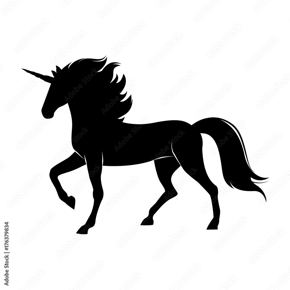 Black Unicorn Outline