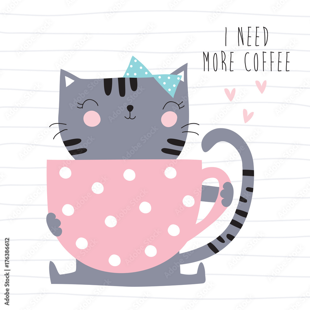 Need More Coffee Cat