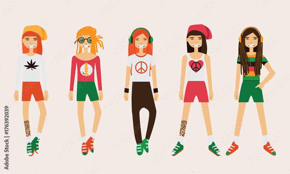 Vector rastafarian man character. Spare body parts in various clothes ...