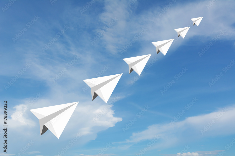 Paper airplane as a leader among another airplane , leadership ...