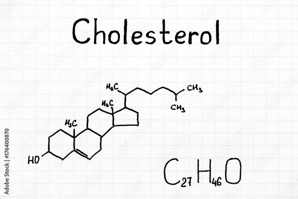 Chemical formula of Cholesterol. Stock Photo | Adobe Stock
